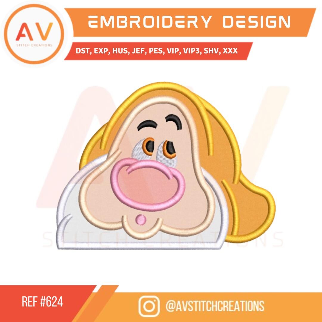 624 Sneezy Dwarfs Peeker. Embroidery Applique. Machine Embroidery Design. Instant Download. 4 ...