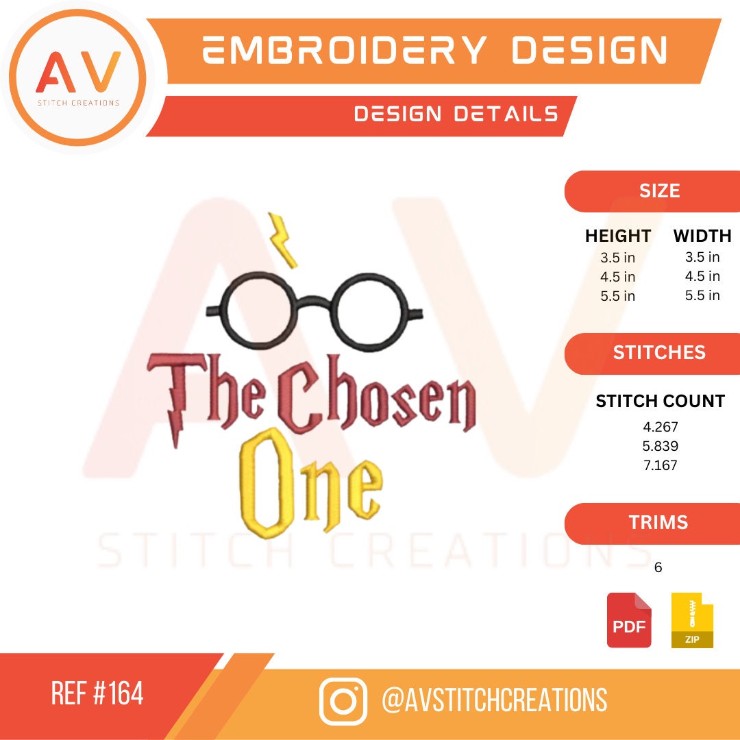 164 the Chosen One. Wizard School Embroidery Design. Machine Embroidery ...