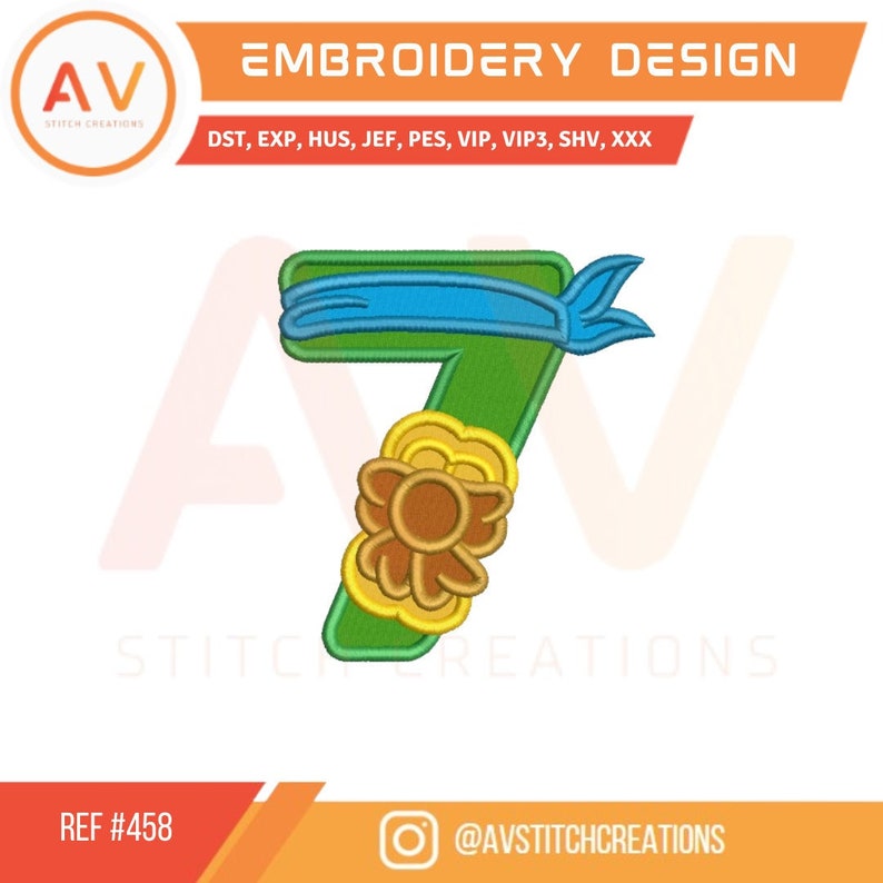 458 Turtle Number 7. Embroidery Applique. Machine Embroidery Design ...