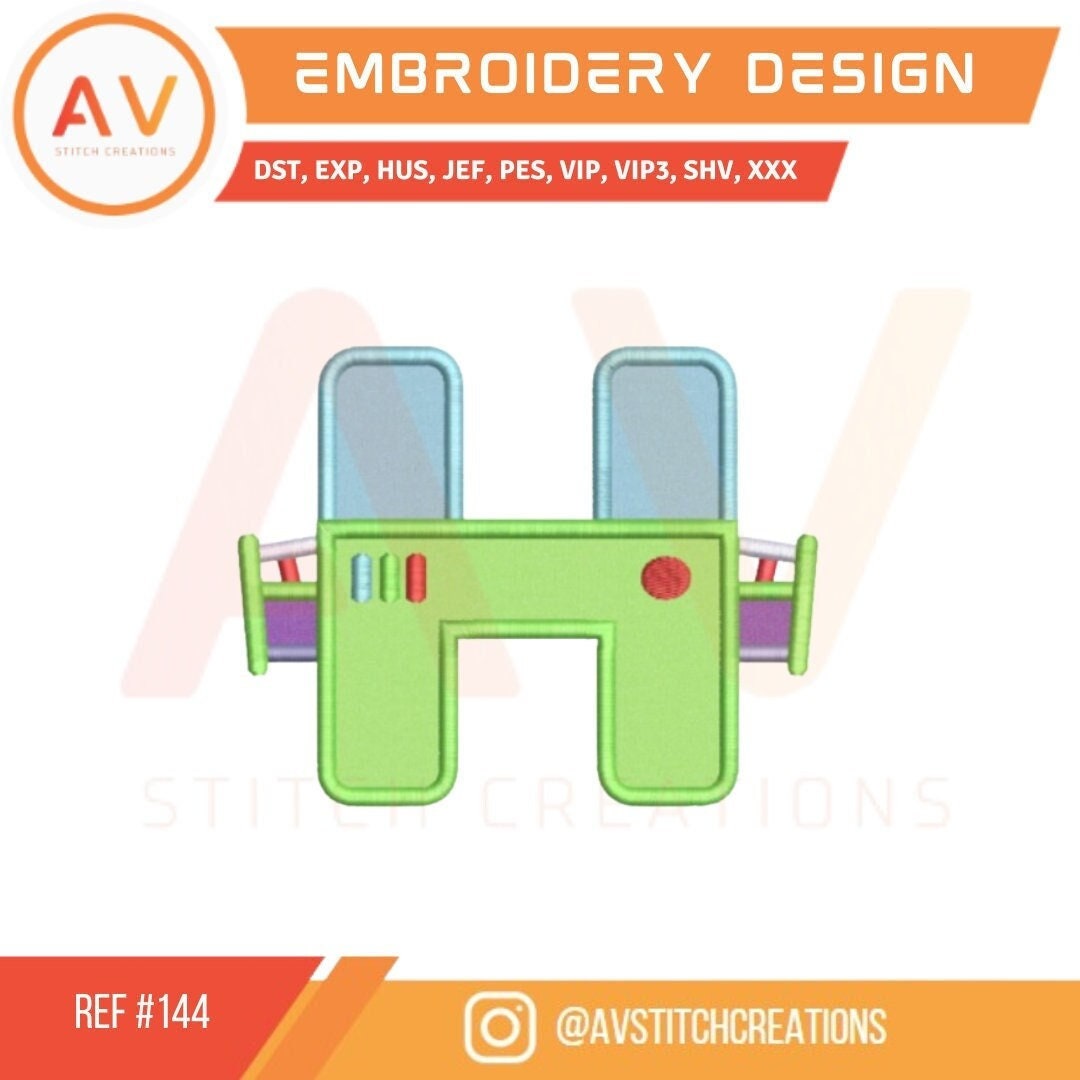 144 Space Ranger Letter H. Toy Land. Embroidery Applique. Machine ...