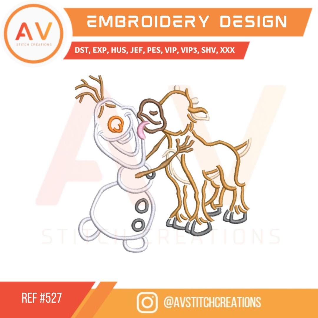 527 Olaf Frosty Snowman. Frozen. Outline Stitch Embroidery. Embroidery ...
