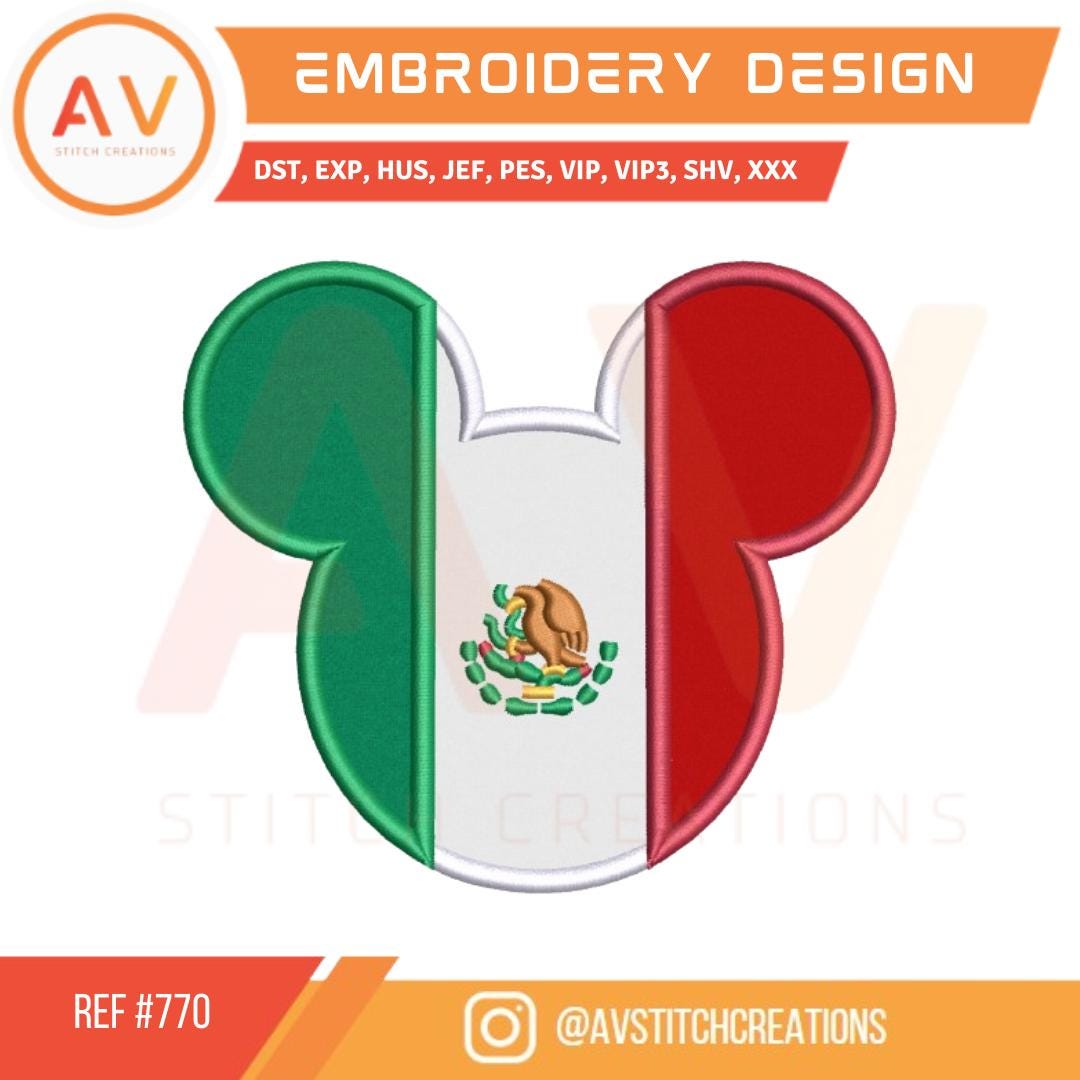 Mexican Mouse Ears – Applique Embroidery Design – Machine Embroidery ...