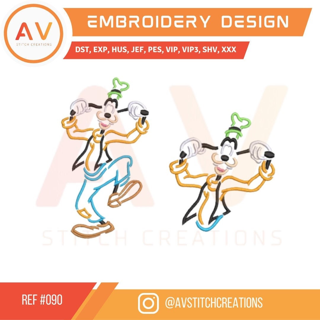 Goofy Magic World. Embroidery Design. Machine Embroidery File (4x4, 5x7 ...