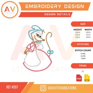 097 Mary Mouse. Cinderella. Outline Stitch Embroidery. Embroidery ...