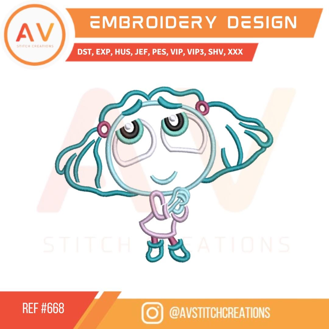 668 Envy. Inside Out. Outline Stitch Embroidery. Embroidery Design ...