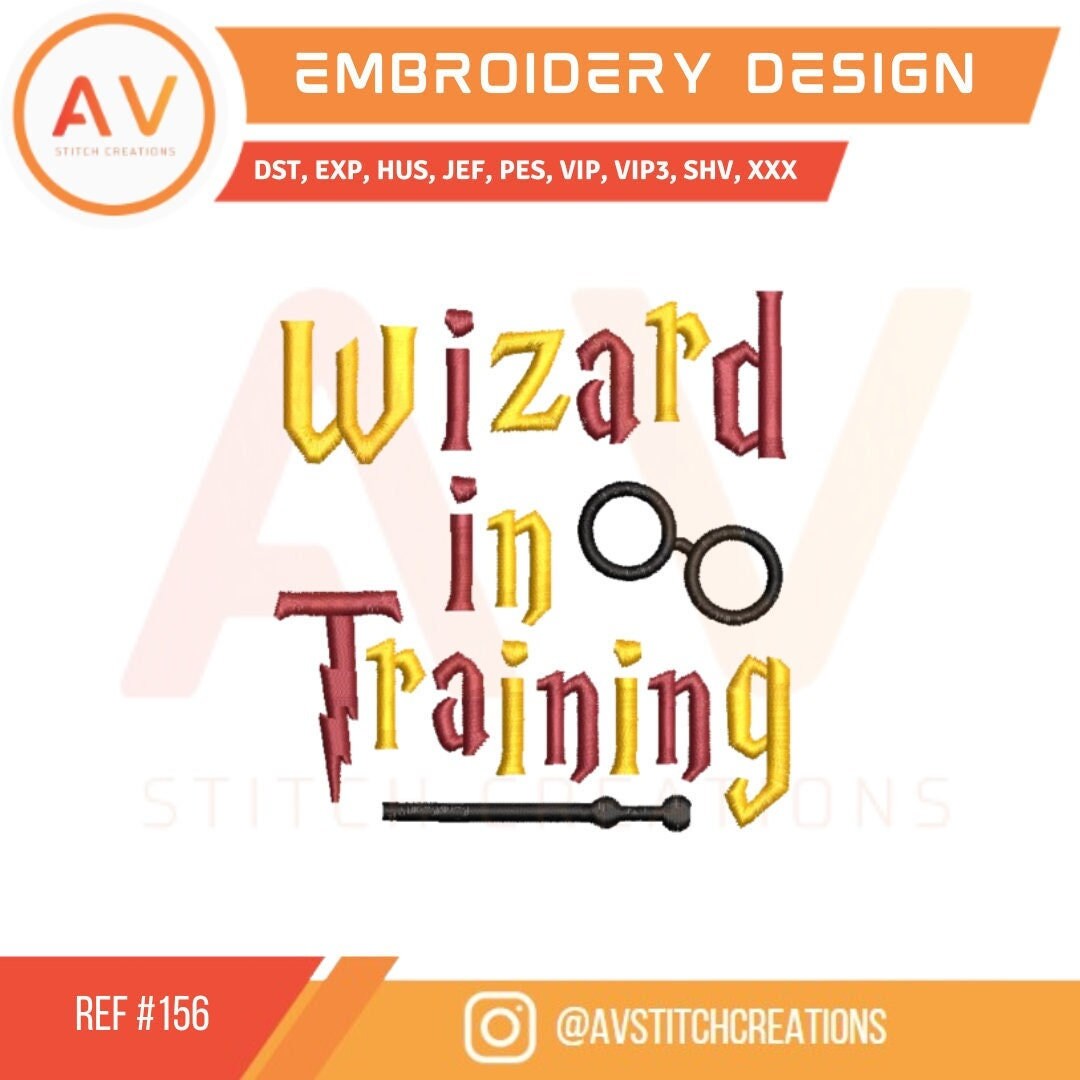 Wizard in Training Embroidery Design: Wizard School (4x4, 5x7 Hoop) - Etsy