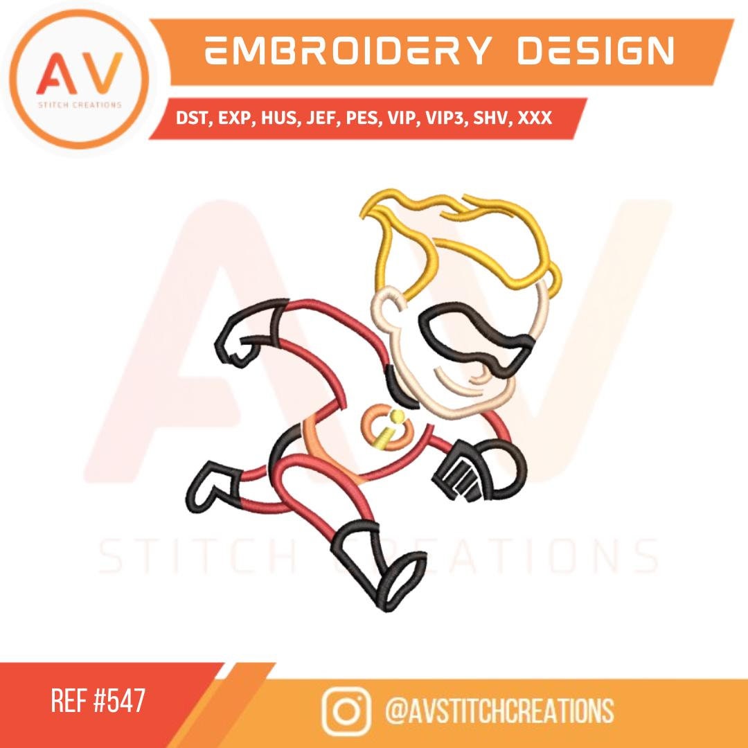 Dash the Incredibles. Embroidery Design. Machine Embroidery File. 4x4 ...