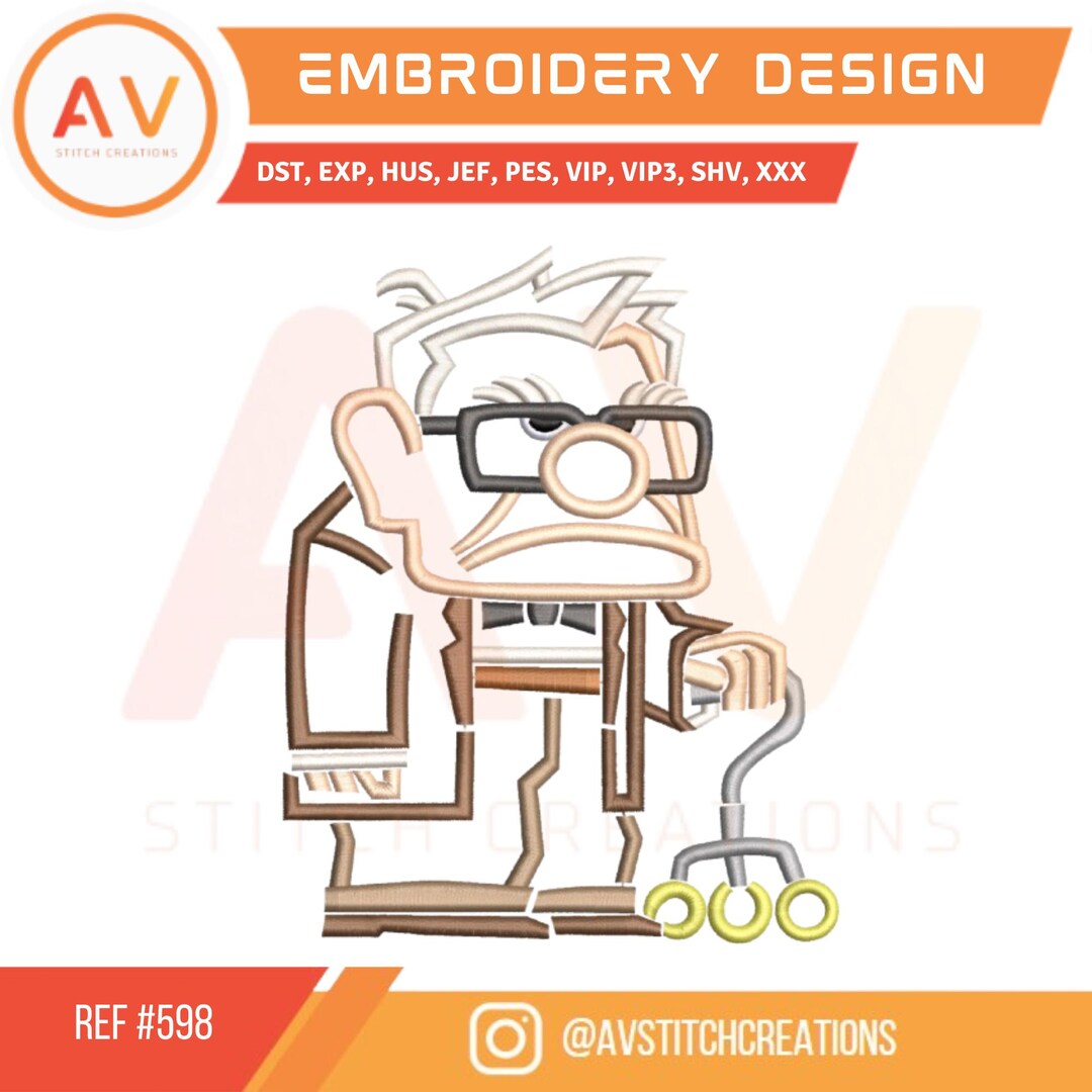 Grumpy Old Adventurer. Embroidery Design. Machine Embroidery File. 4x4 ...