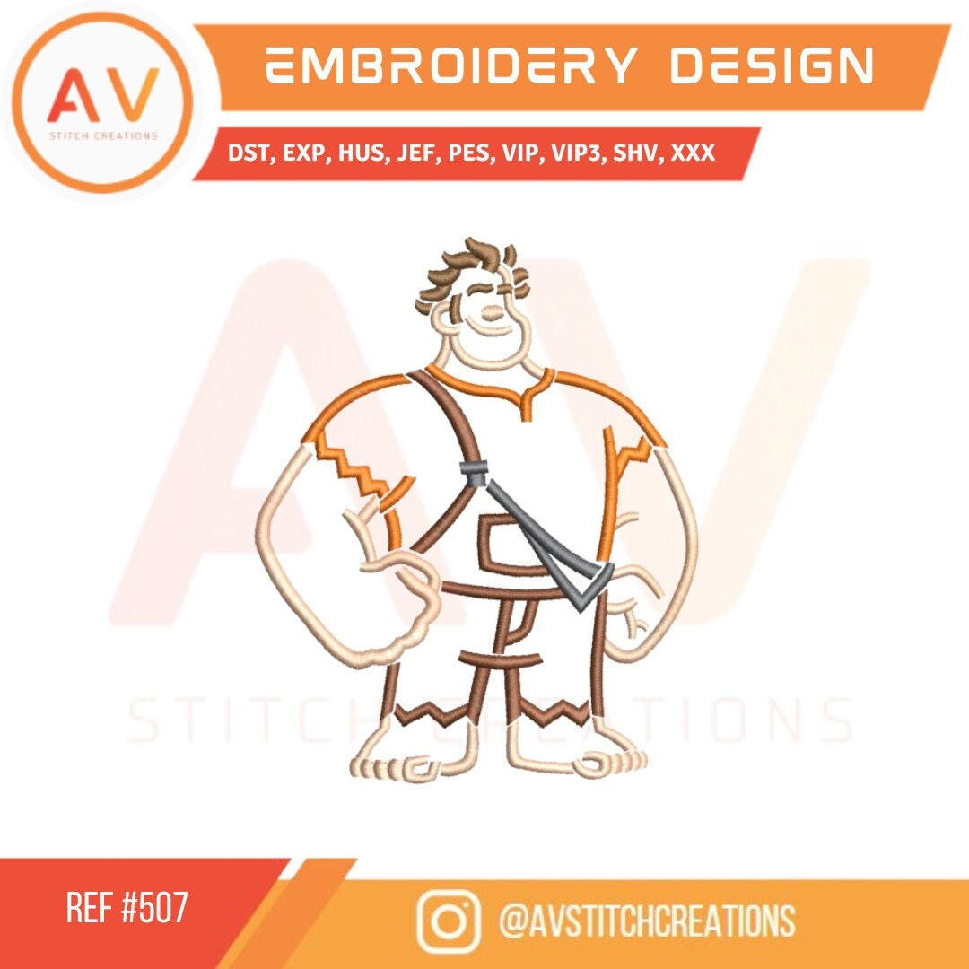 Wreck It Ralph. Embroidery Design. Machine Embroidery File. (4x4, 5x7 ...