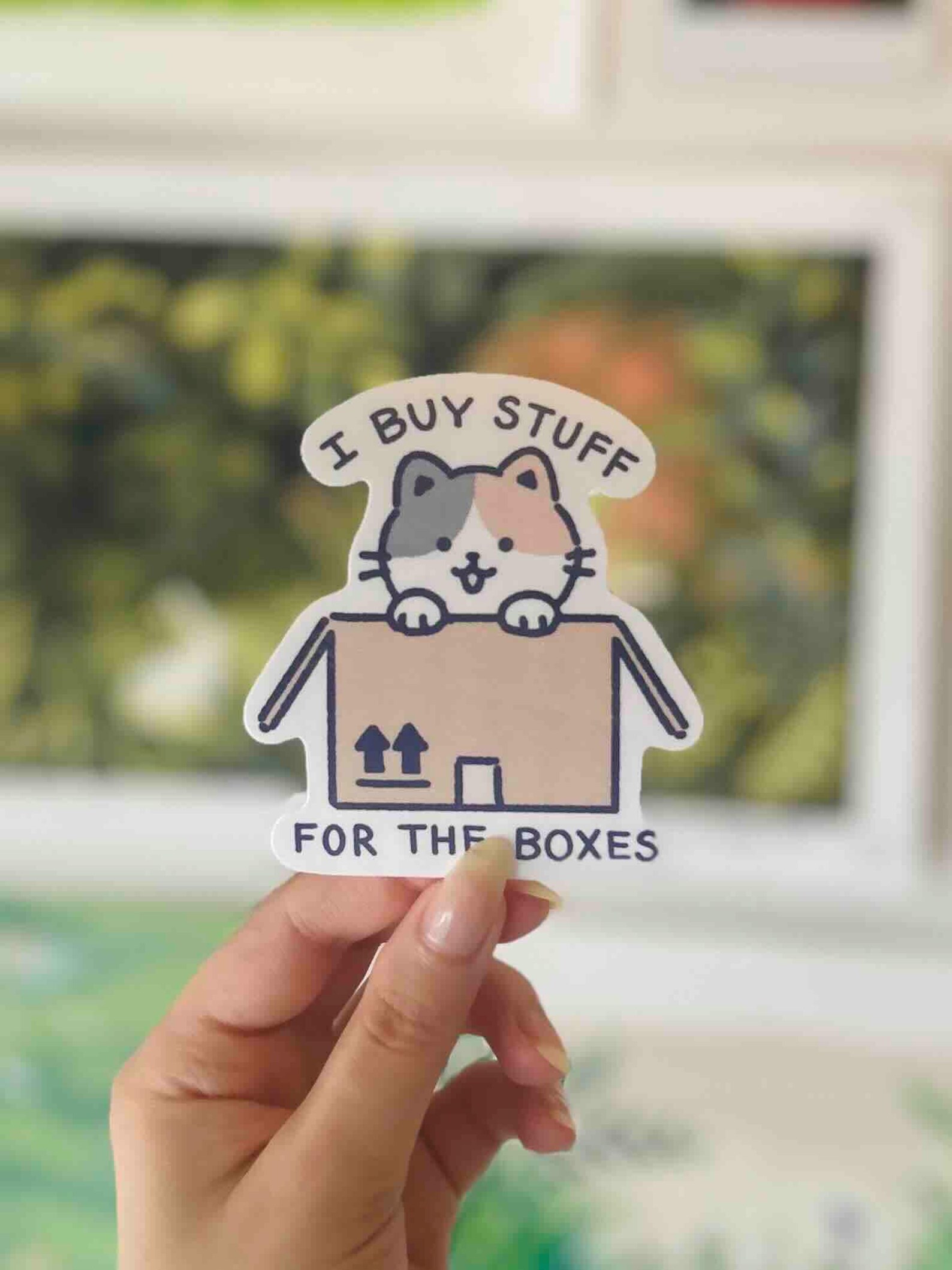 Box Lover Cat Sticker Waterproof Vinyl Die Cut Stickers, Cat Sticker ...