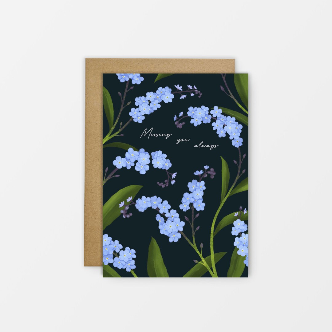 Forget Me Not Greeting Card A7, Thank You, Get Well, Sympathy ...