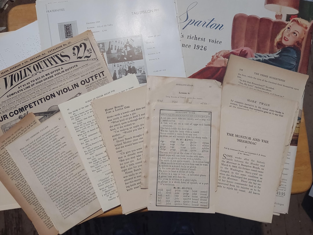 58 Papers From Mid 1800s to Mid 1900s for Junk Journals, Master Boards ...