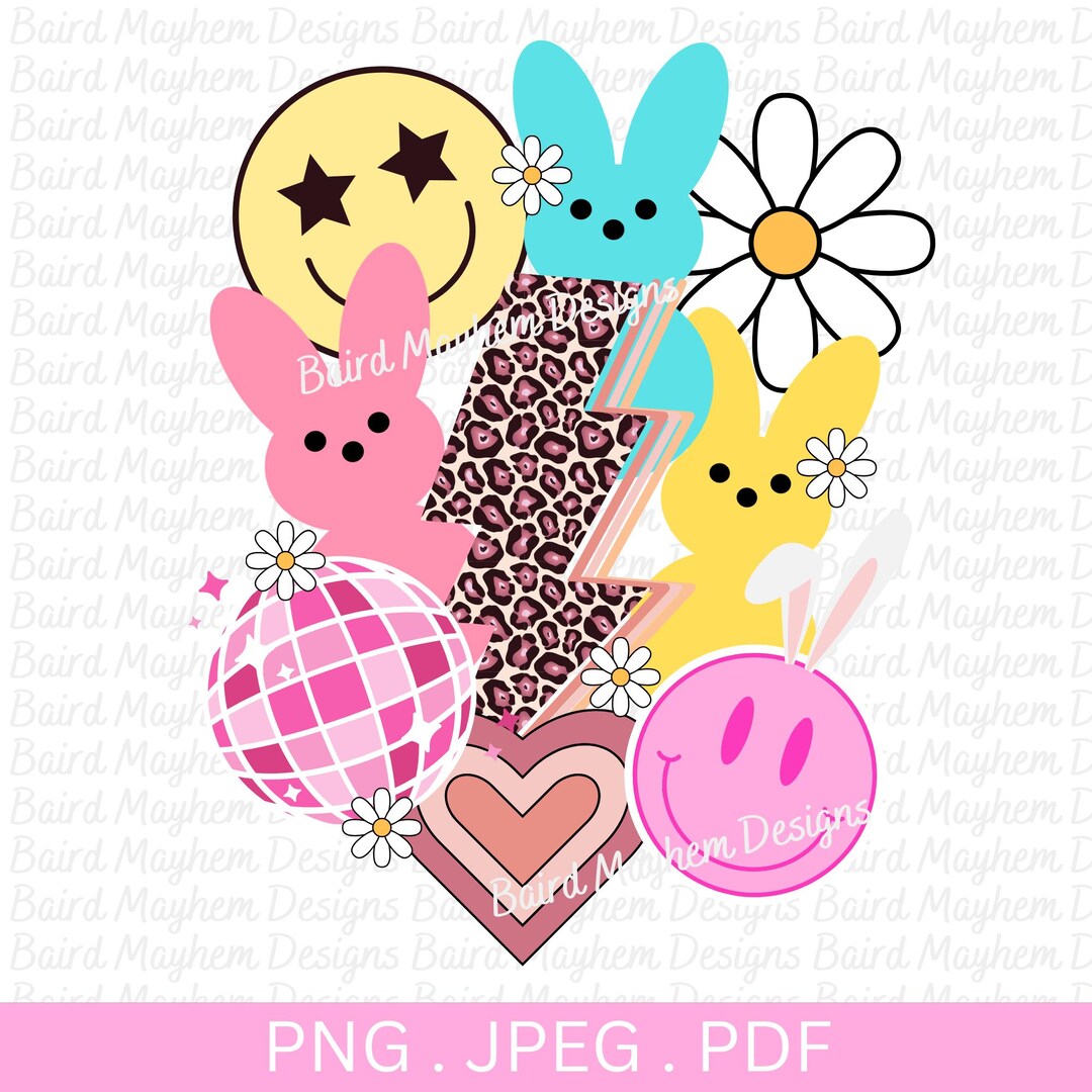 Easter Png, Retro Easter Png, Smiley Png, Digital Download, Sublimation ...
