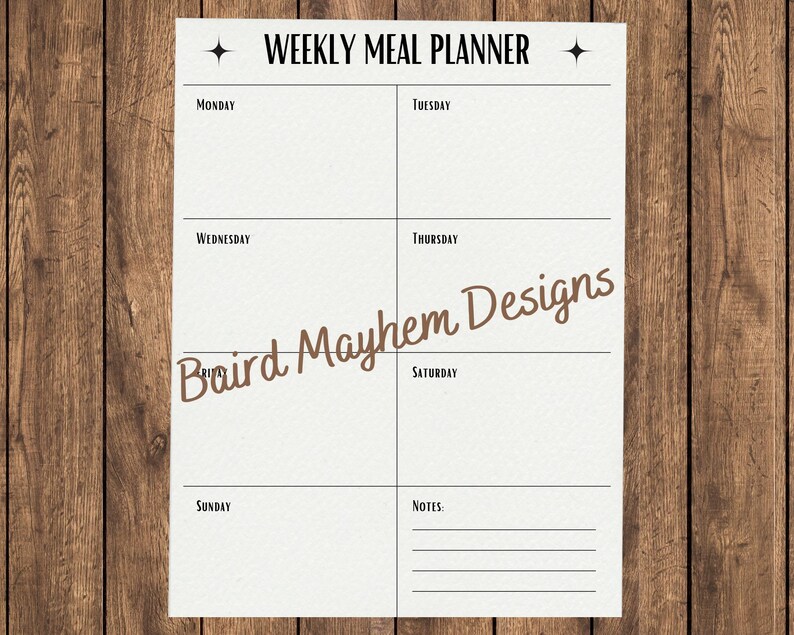 Weekly Meal Planner Pdf, Grocery List Pdf, 7 Day Menu Plan, Healthy Meal Plan, Recipe Card Pdf ...