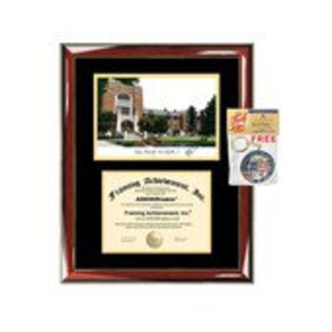Purdue University Diploma Frames Lithograph Purdue Degree Frame Campus ...