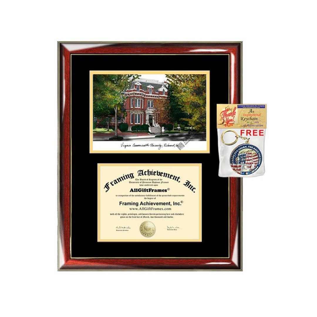 Virginia Commonwealth University Diploma Frames Lithograph VCU Frame ...