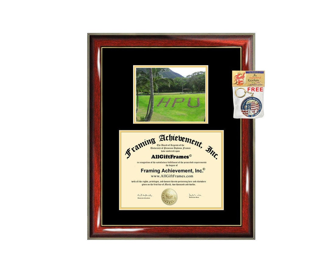 HPU Diploma Frame Certificate Hawaii Pacific University HPU Degree ...