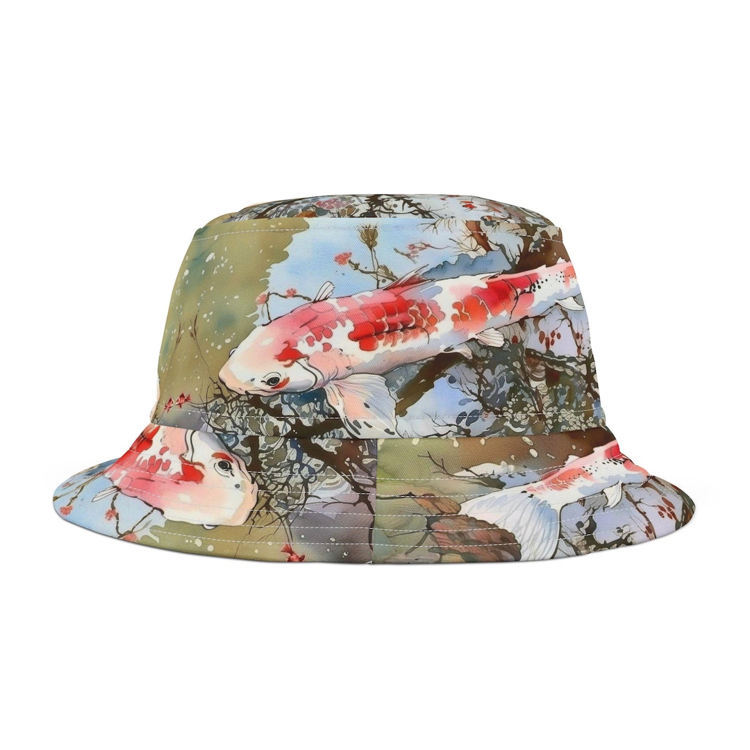 Koi Fish Bucket Hat Stylish Beach Headwear and Summer Fashion - Etsy