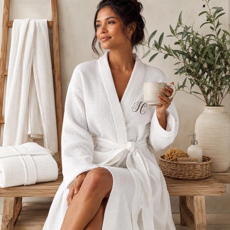 Embroidered Spa Bathrobe - Etsy