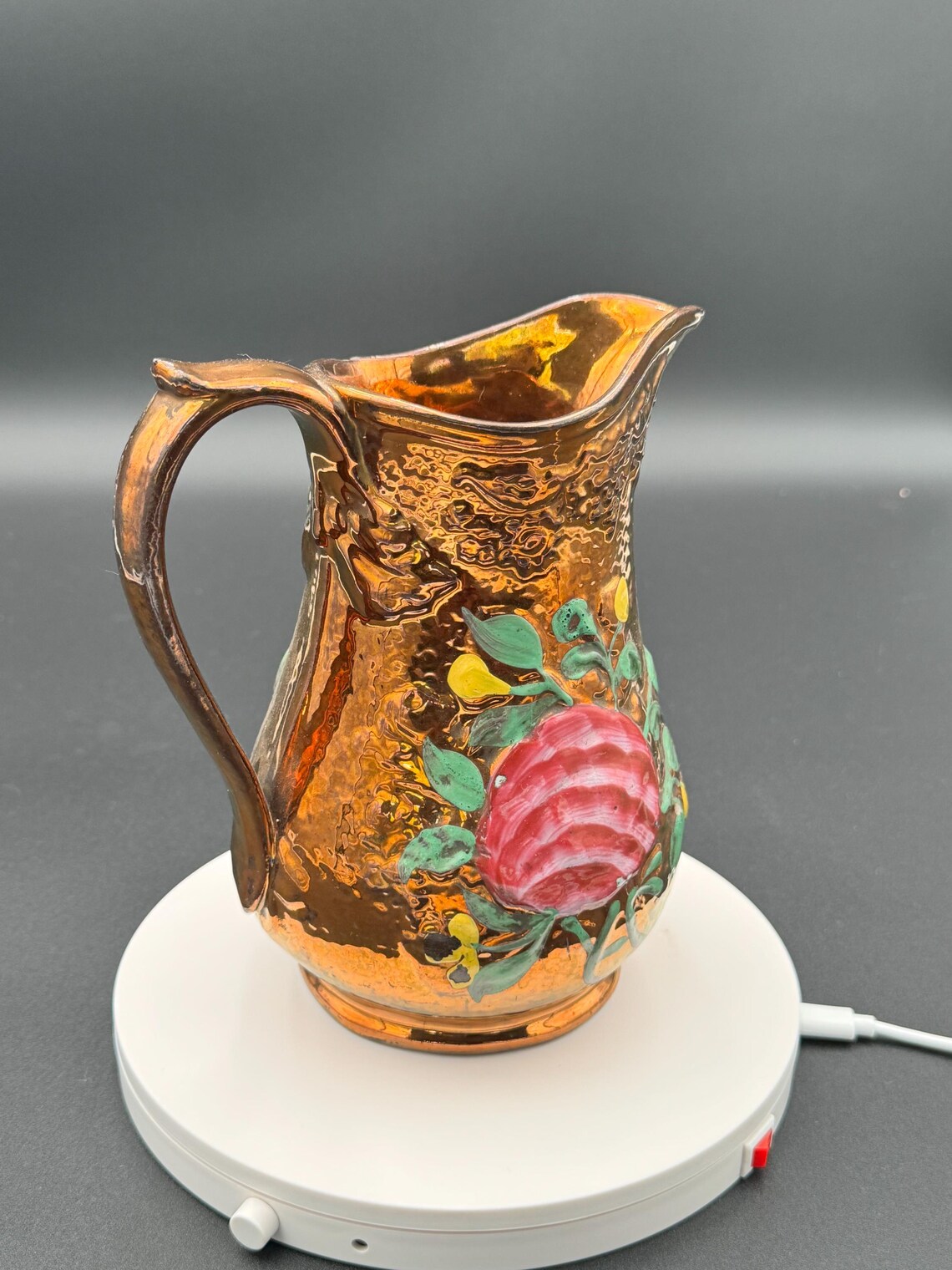 Antique Copper Luster Pitcher - Etsy