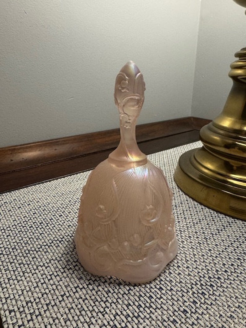 Vintage Fenton Pink Opalescent Bell - Etsy