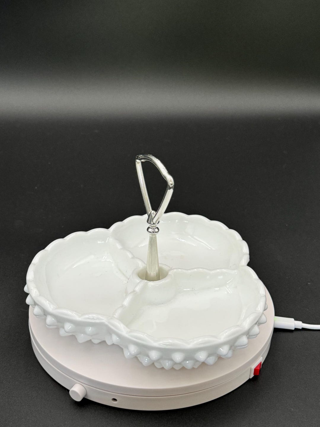 Fenton Triple Divided Dish - Hobnail Milk Glass - Etsy