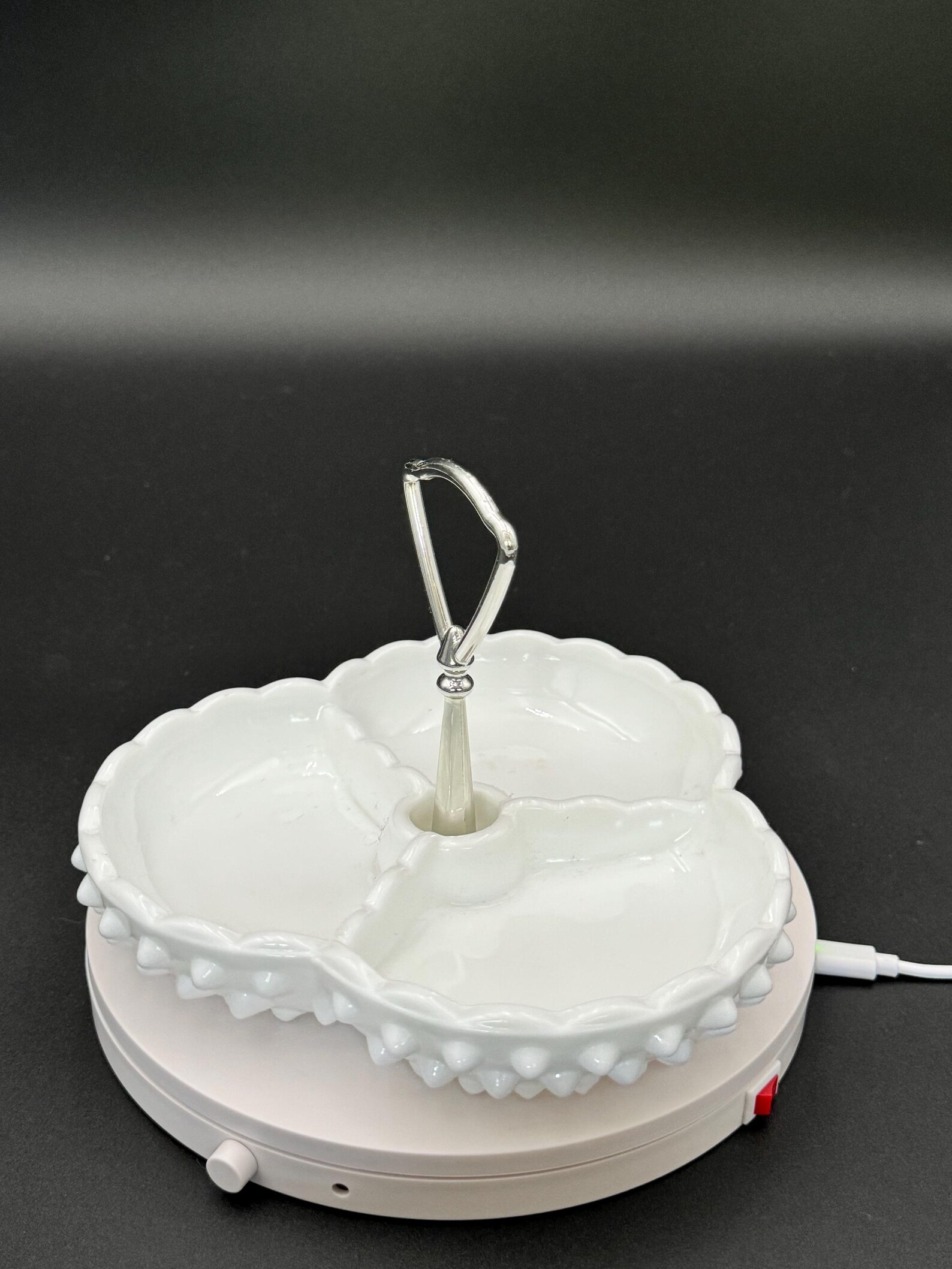 Fenton Triple Divided Dish - Hobnail Milk Glass - Etsy