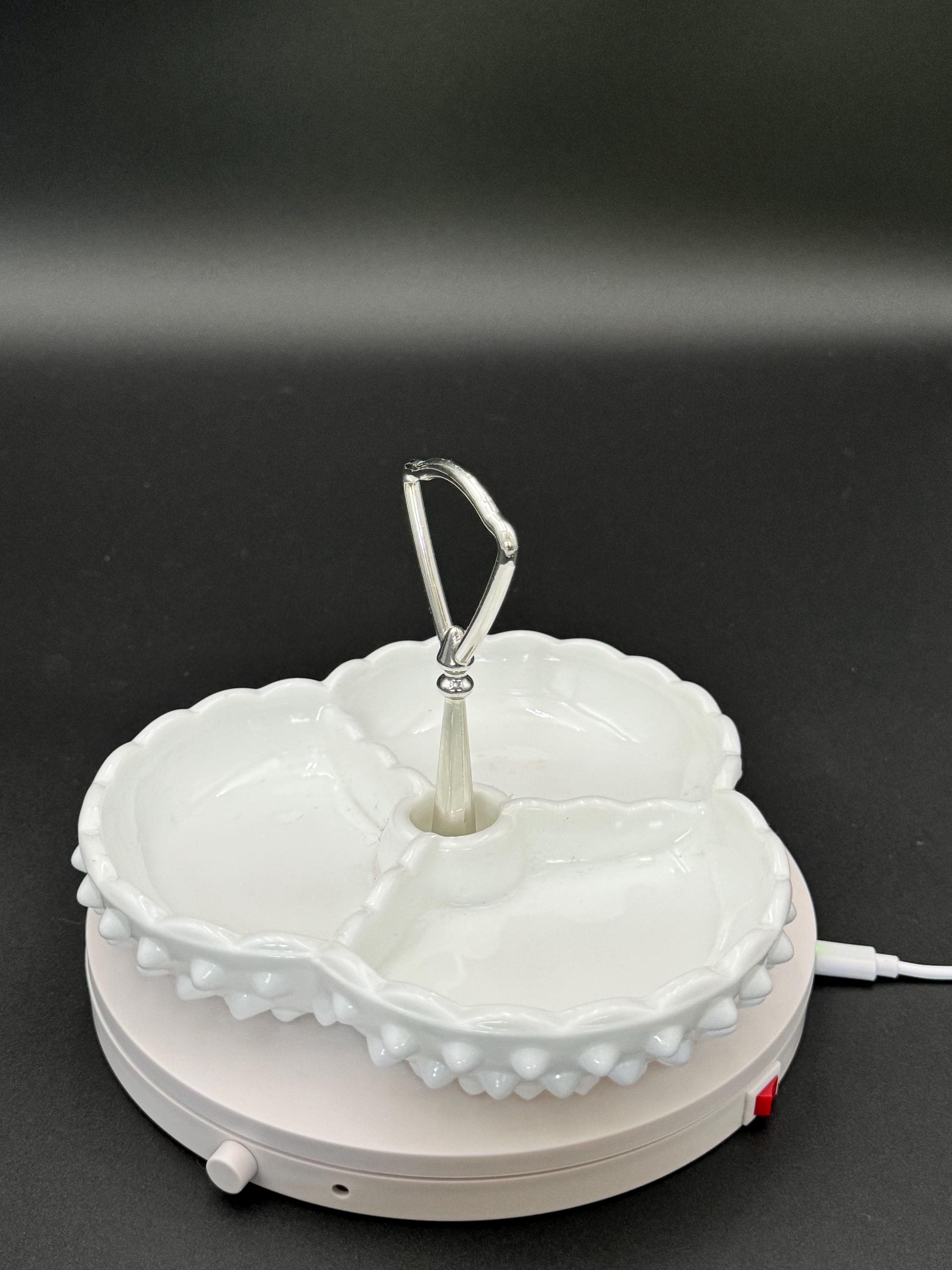Fenton Triple Divided Dish - Hobnail Milk Glass - Etsy