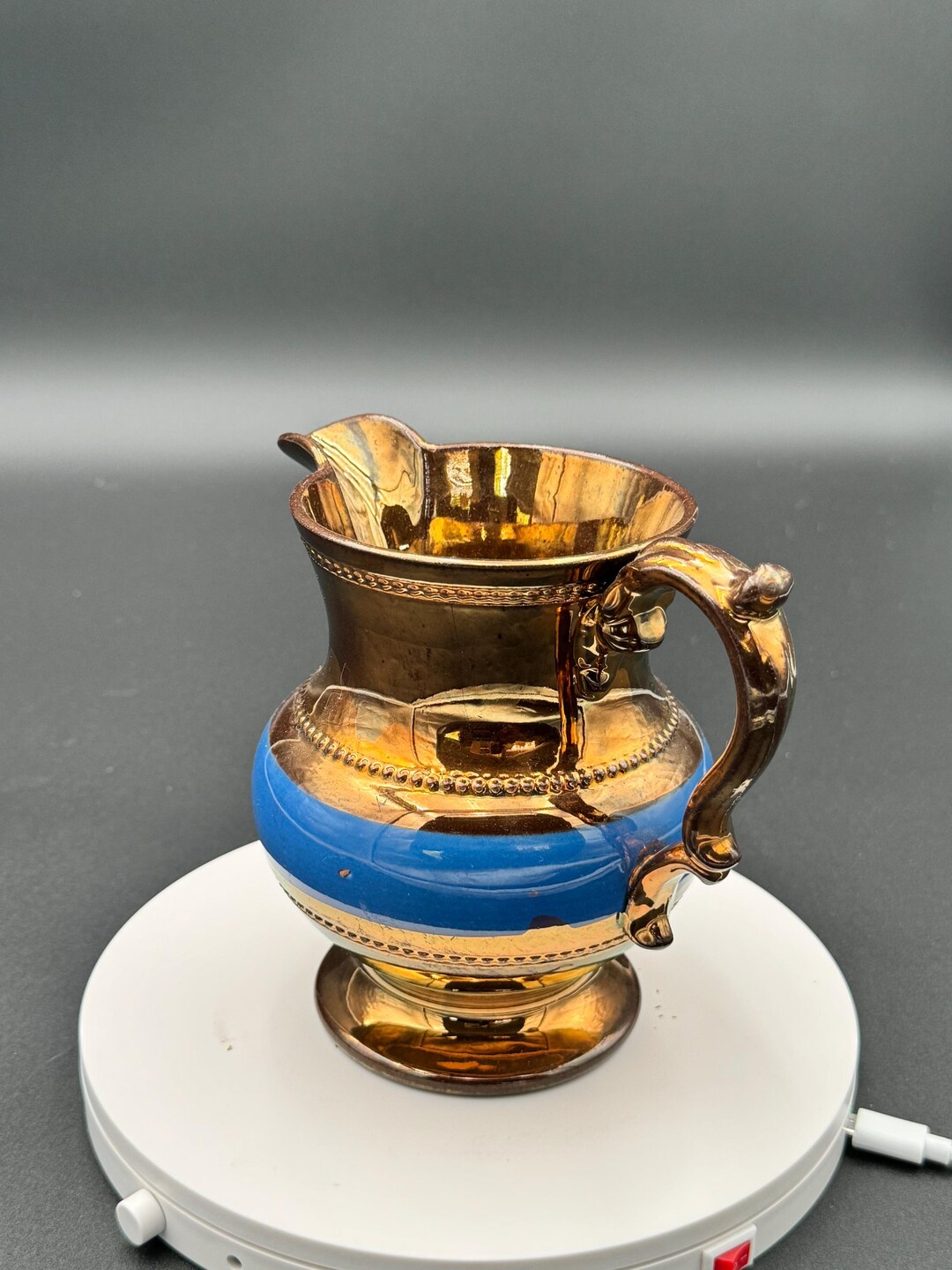 Antique Copper Luster Pitcher - Etsy