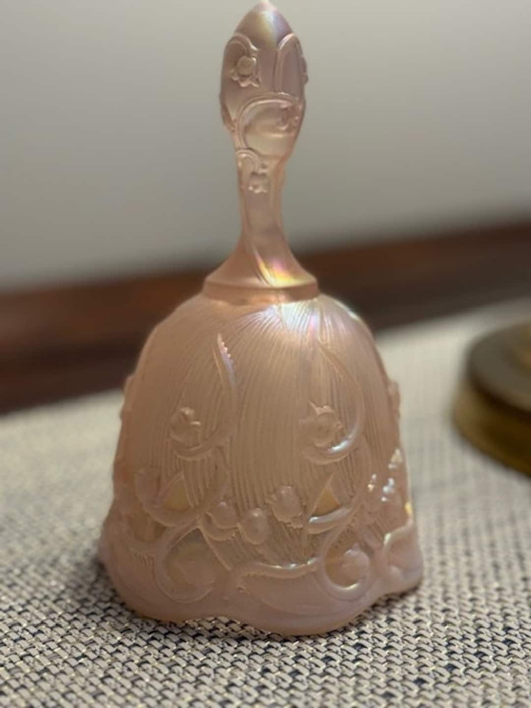 Vintage Fenton Pink Opalescent Bell - Etsy