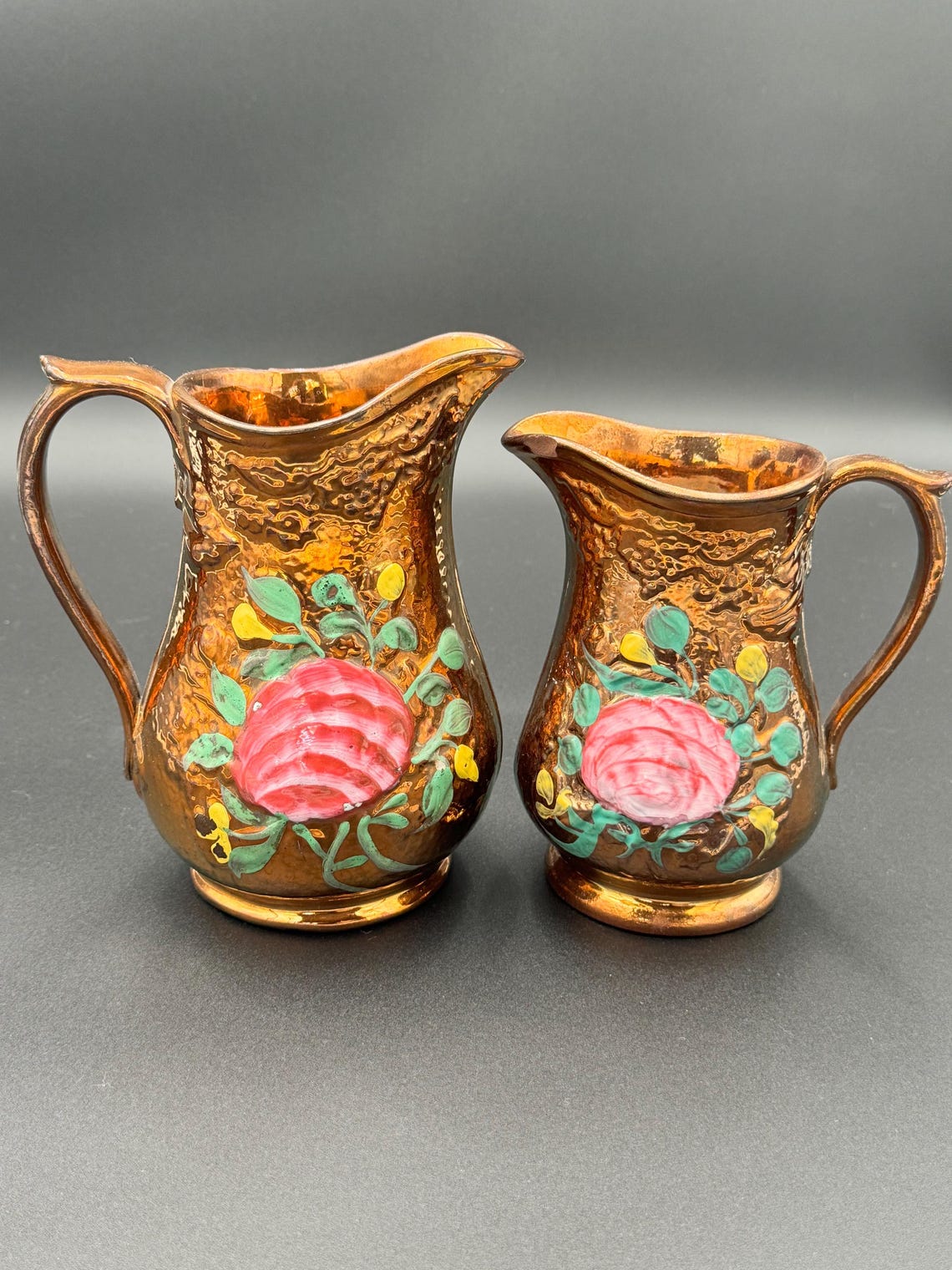 Antique Copper Luster Pitcher - Etsy