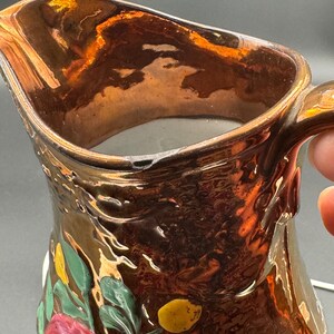 Antique Copper Luster Pitcher - Etsy