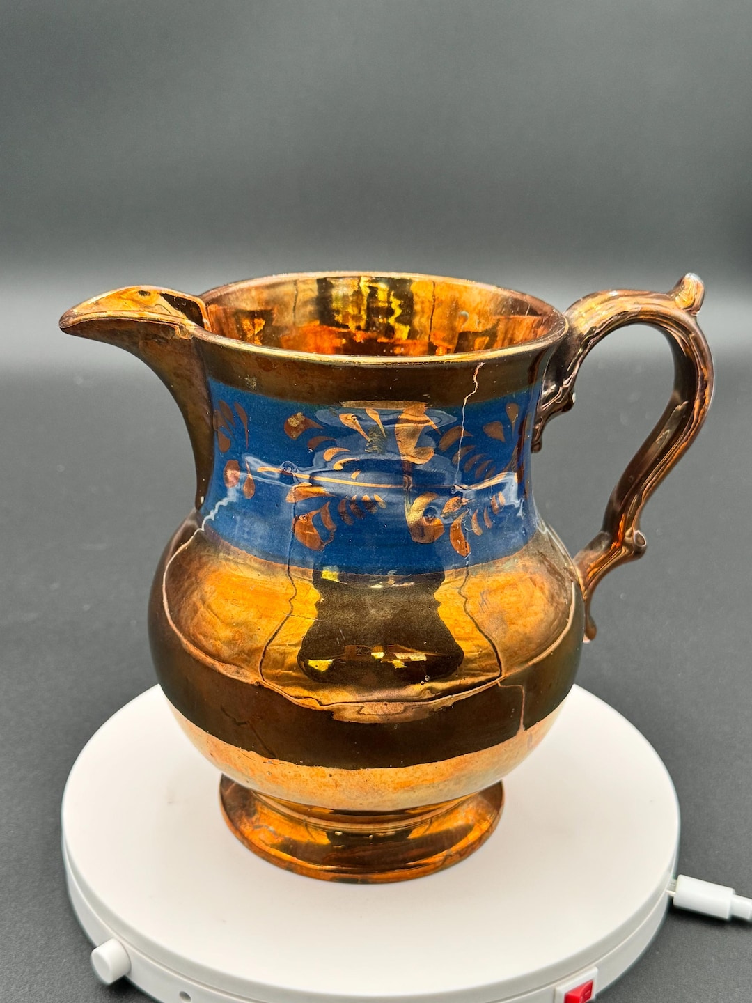 Antique Copper Luster Pitcher - Etsy