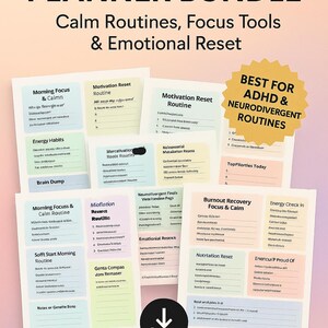 Ultimate ADHD Morning & Focus Planner Bundle – 10 Printable Pages for ...