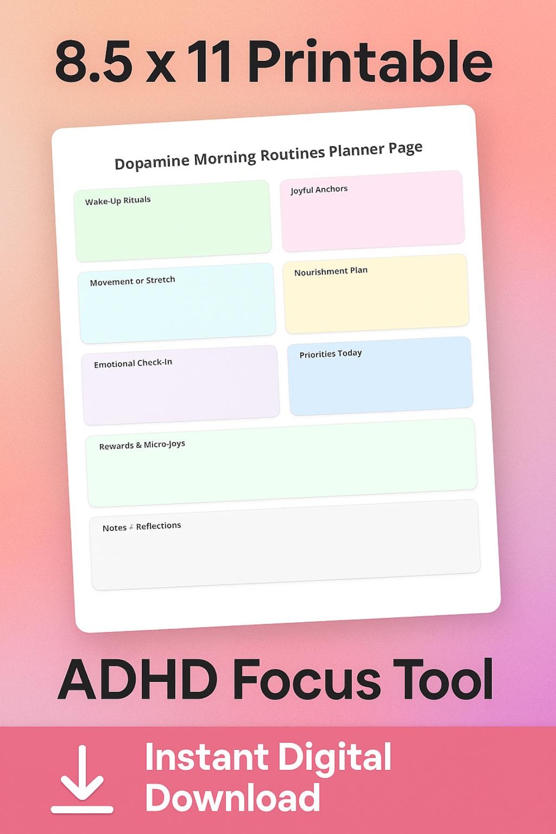 Ultimate ADHD Morning & Focus Planner Bundle – 10 Printable Pages for ...