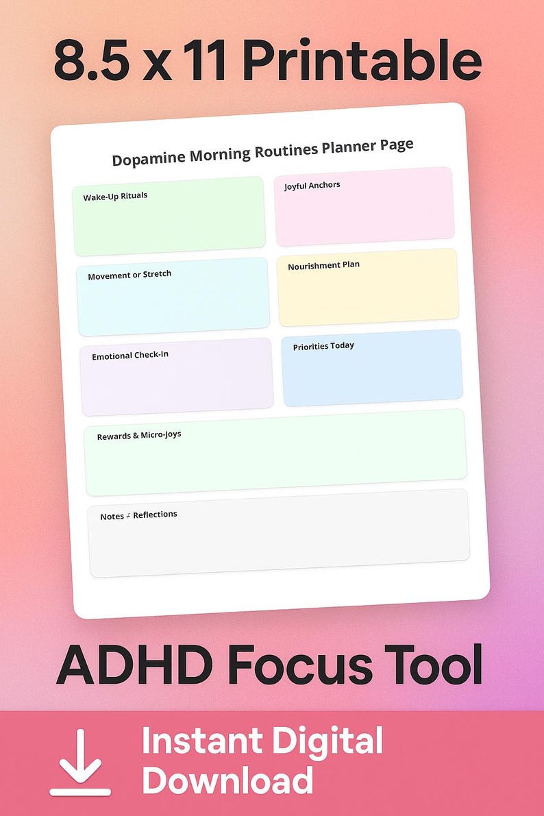 Ultimate ADHD Morning & Focus Planner Bundle – 10 Printable Pages for ...