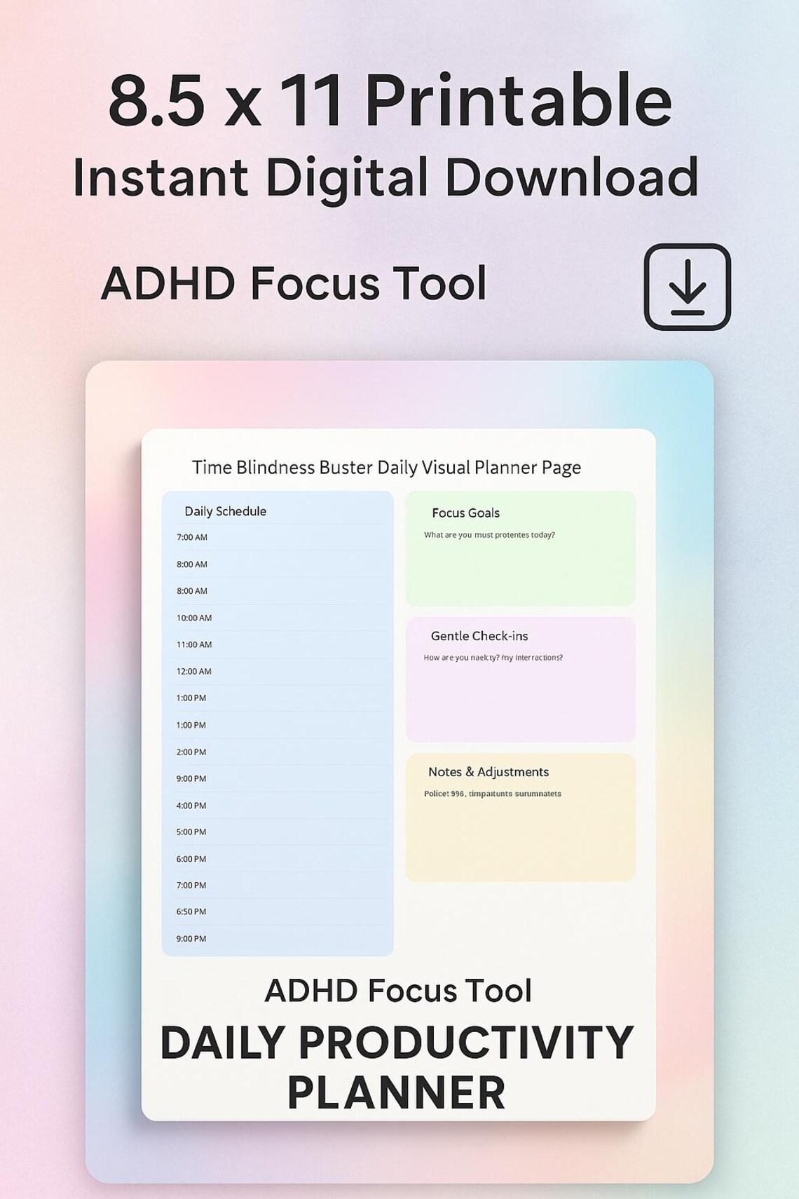 Ultimate ADHD Morning & Focus Planner Bundle – 10 Printable Pages for ...
