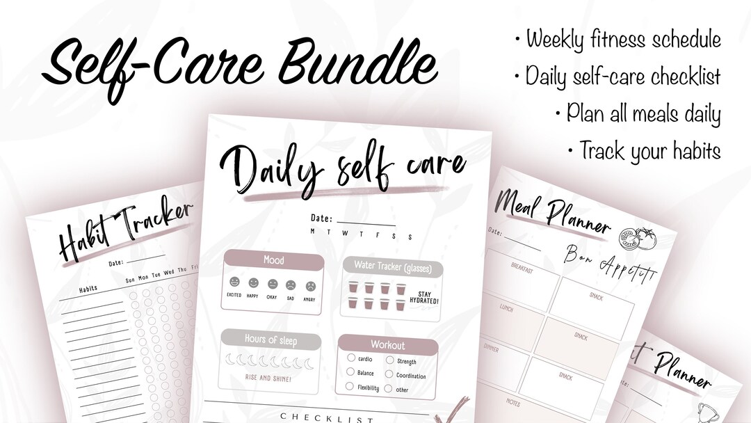 Printable Self-care Bundle: Organize Your Well-being - Etsy