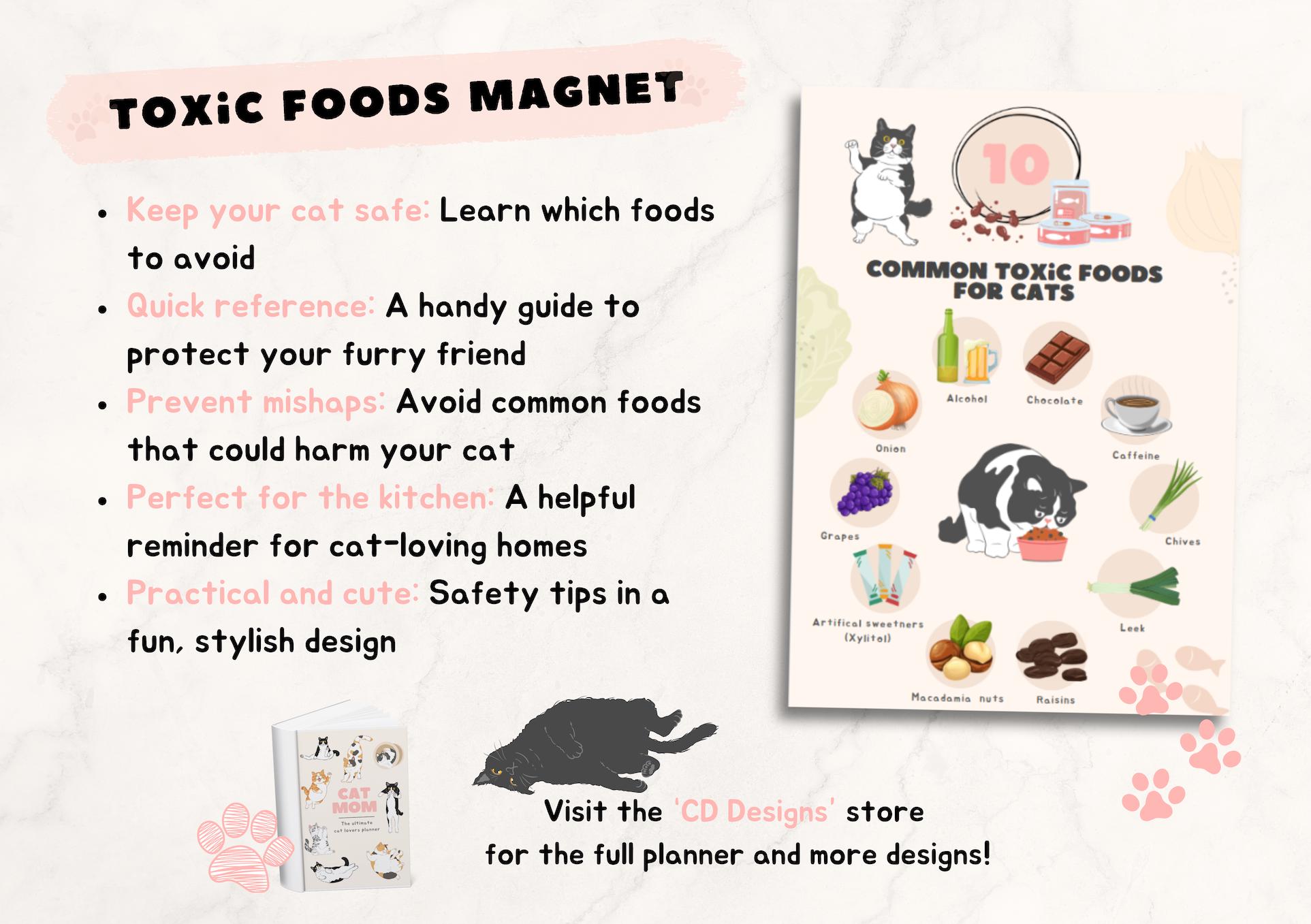 Cat Safety Magnets Bundle - Toxic Plants and Foods Guides, A5 & A6 ...