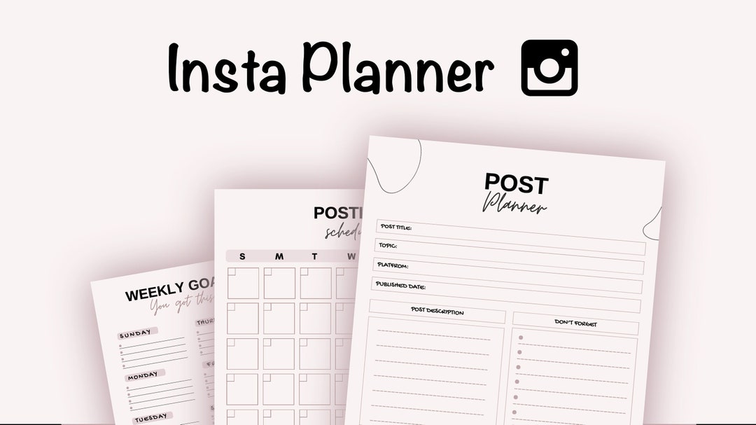 Insta Planner - Printable Instagram Planning, Schedule and Growth ...