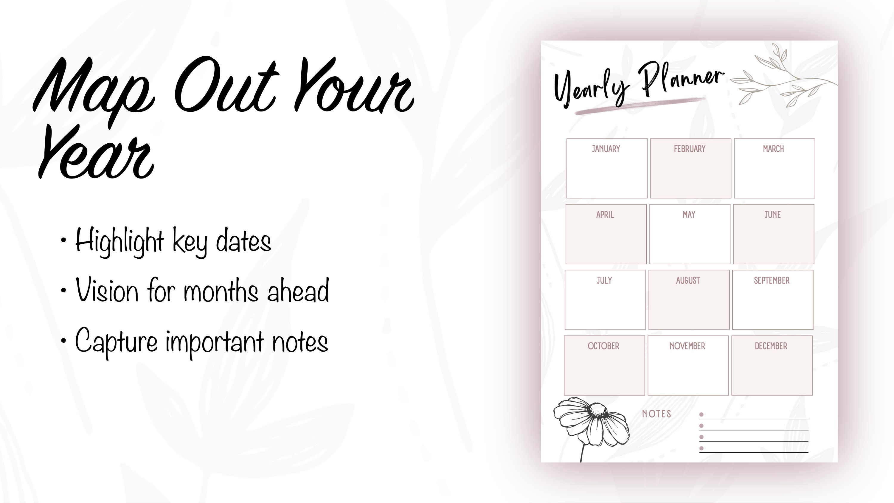 2024 Yearly Planner Printable - Key Date Tracker, Monthly and Annual ...