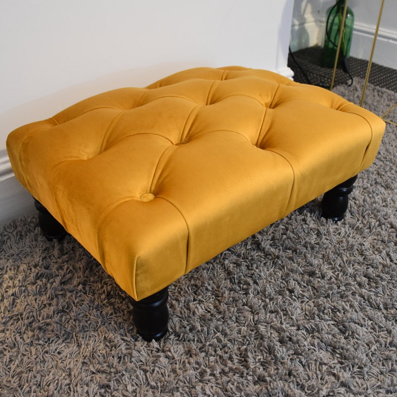 Velvet Pouffe Footstool - Etsy