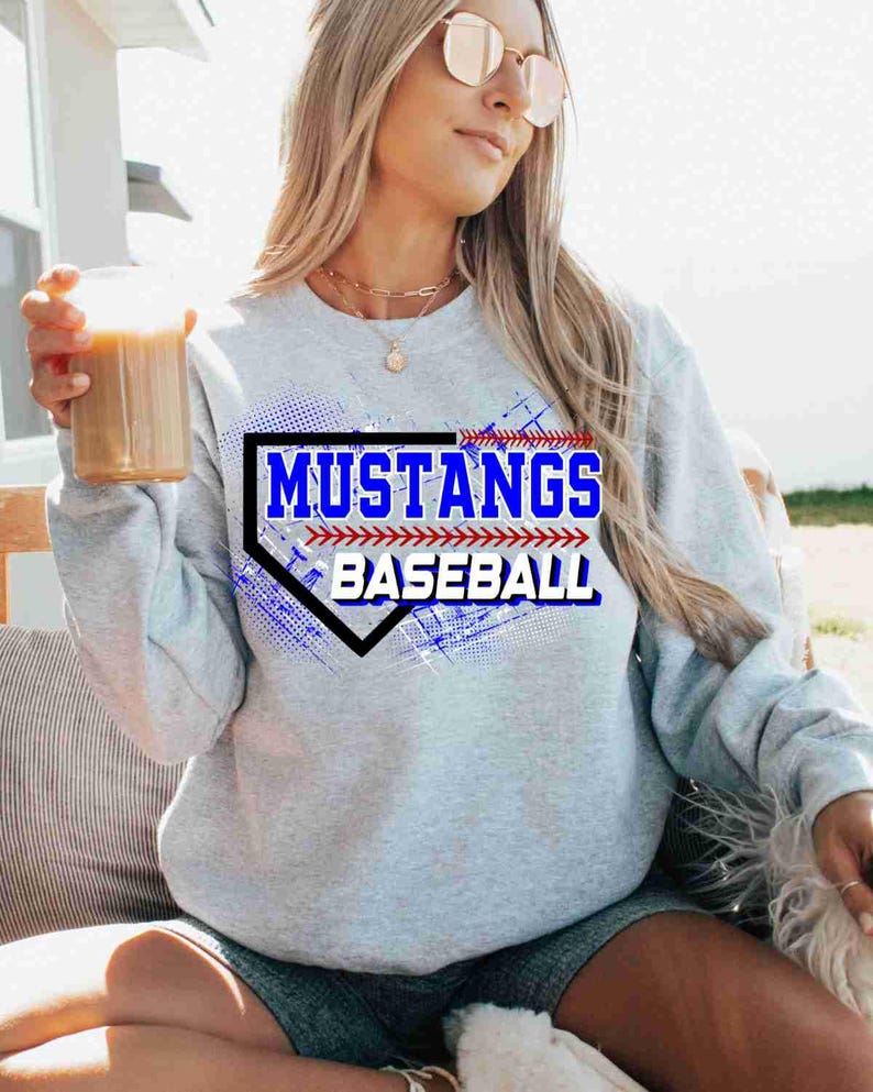 Mustangs Digital Download Baseball Png Blue Mustangs Png Custom School ...
