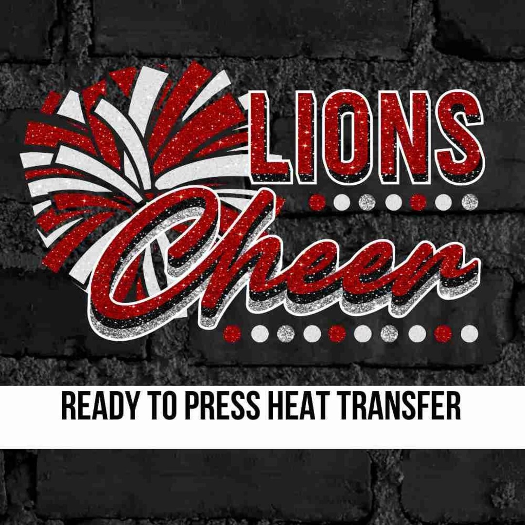 Lions Custom Cheer DTF Transfer, Cheer Ready to Press Transfer, Cheer ...