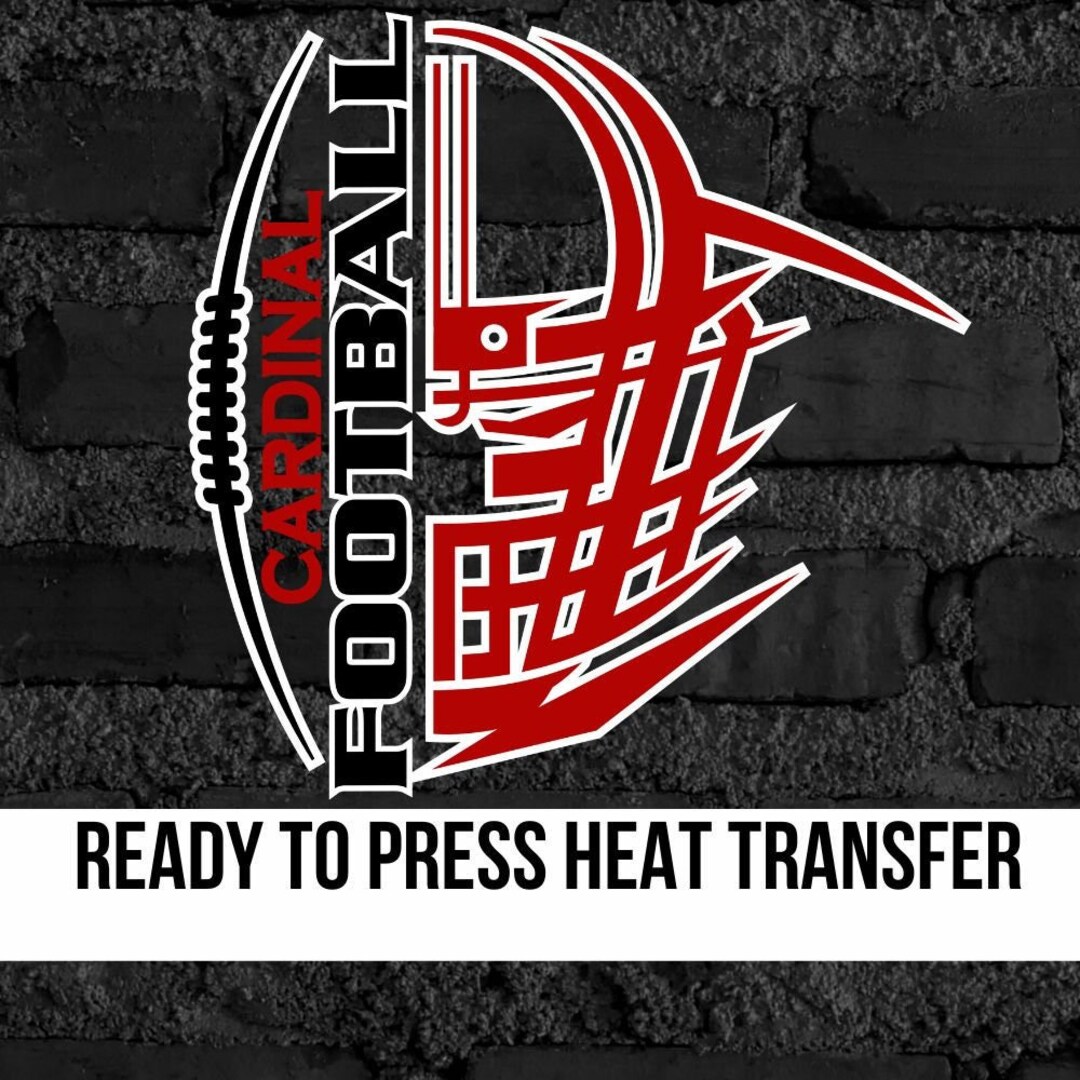 Cardinal Football Dtf Transfer Ready to Press, Custom Dtf Transfer ...