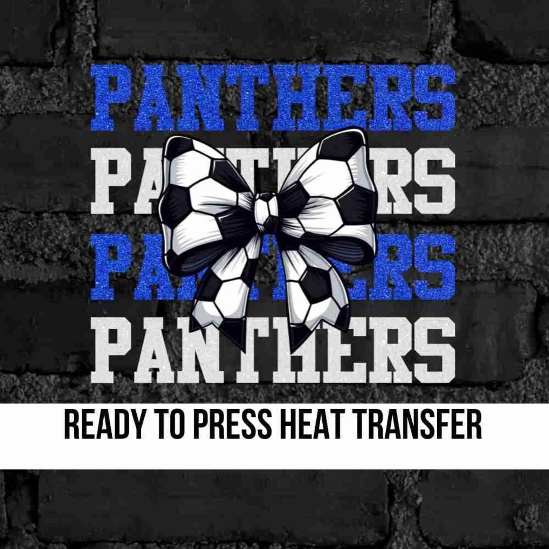 Panthers Soccer Dtf Transfer Soccer Bow Ready to Press Sports School ...
