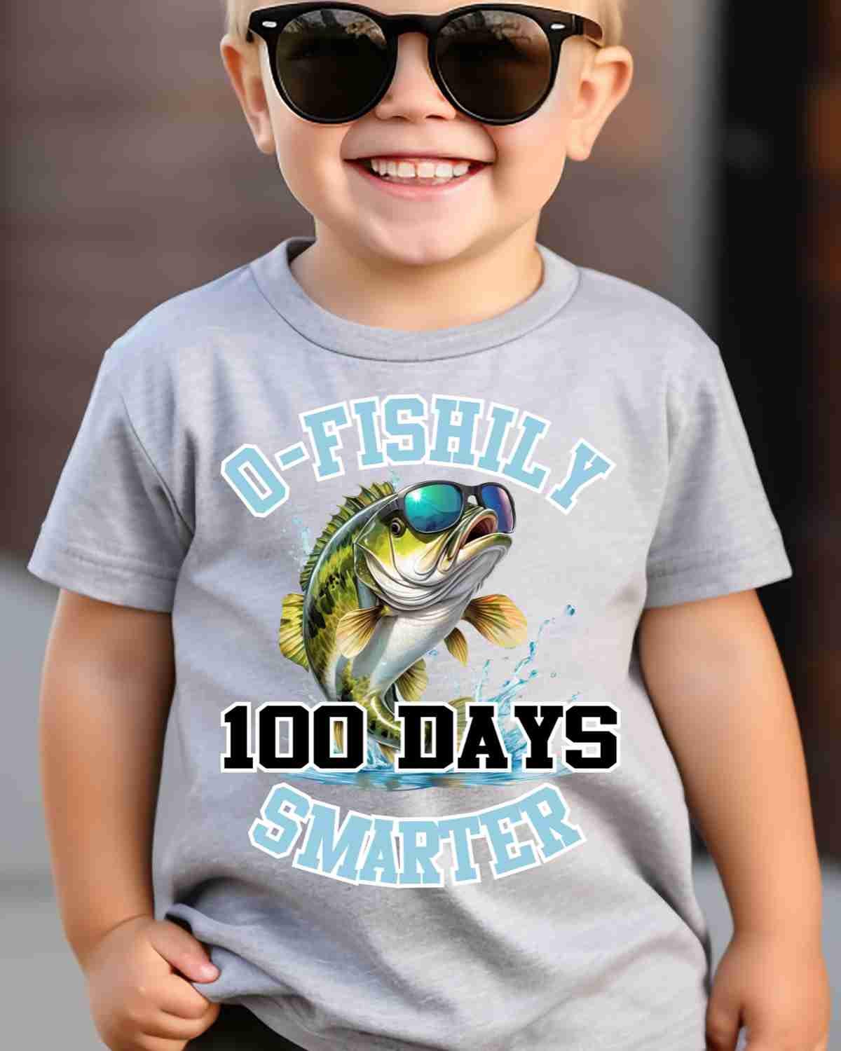 100 Days Fishing DTF Transfer Ready to Press Dtf 100 Days of School Dtf ...