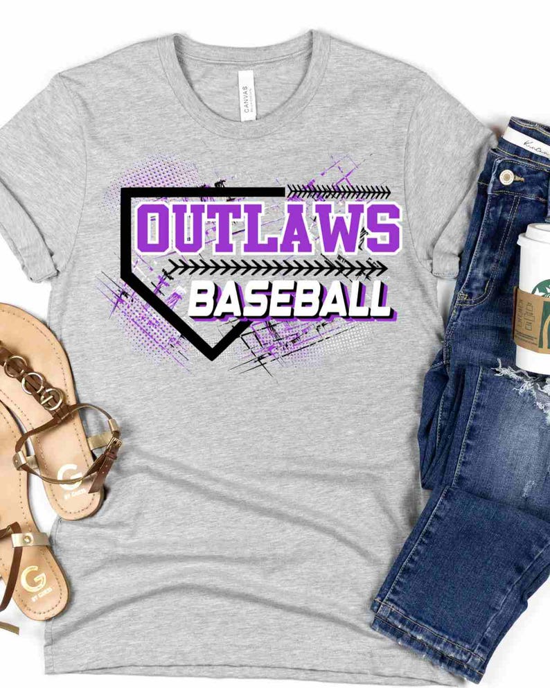Outlaws Digital Download Baseball Png Purple Outlaws Png Custom School ...
