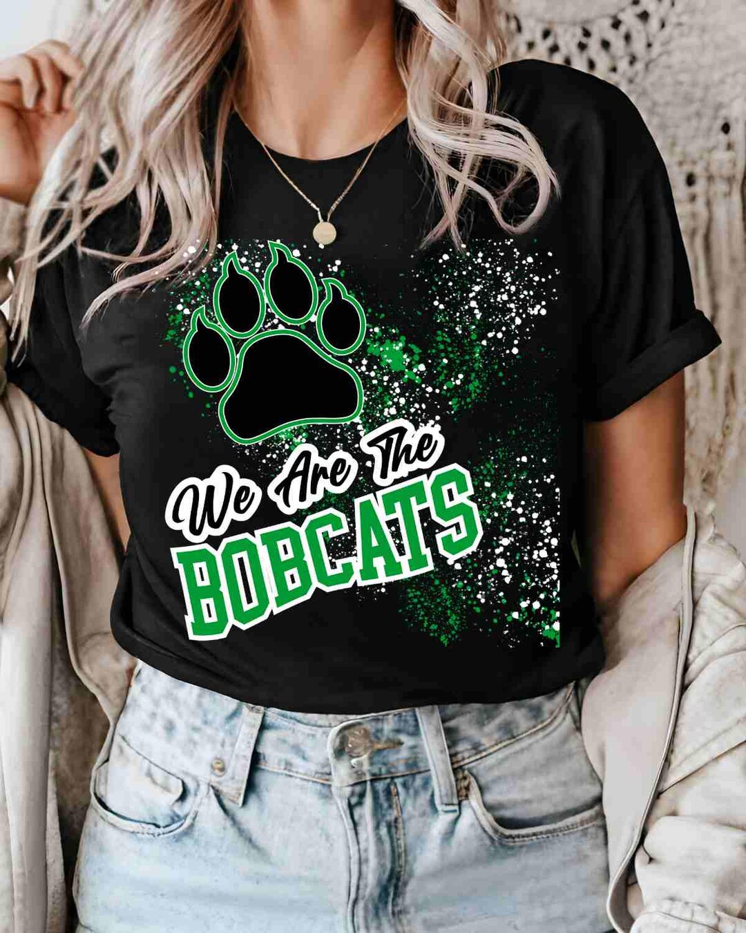 Bobcats Digital Download Bulldogs Png Green Paw Print Png Custom School ...