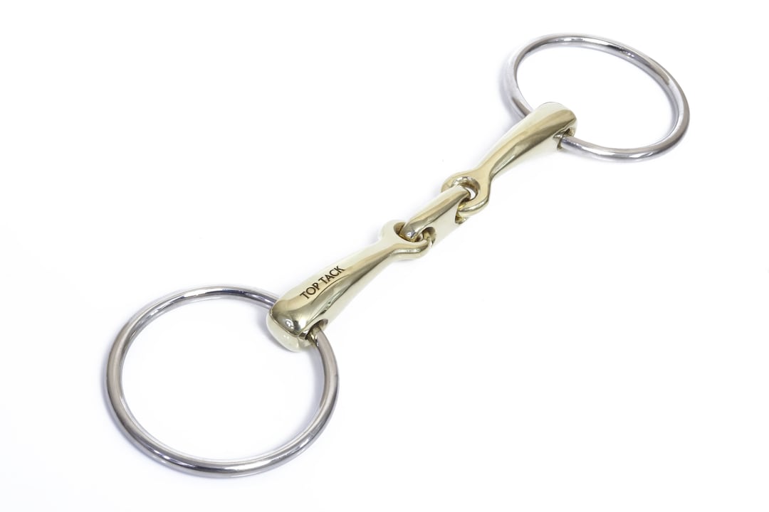 Top Tack Loose Ring German Silver Locked up Double Jointed Snaffle ...